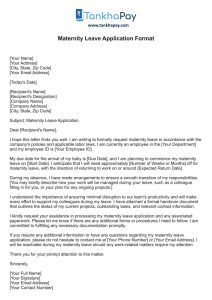 Maternity Leave Application - Components, Format & Samples