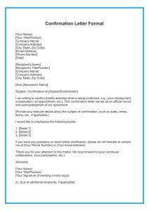 Confirmation Letter - Format in Word & Pdf (Download Templates)