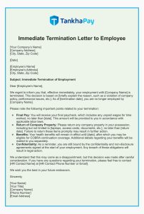 Termination Letter Format in Word & Pdf (Free Download)