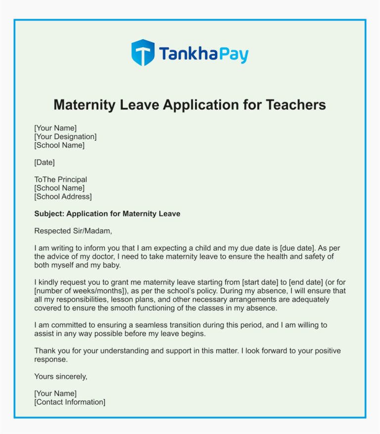 Maternity Leave Application - Components, Format & Samples