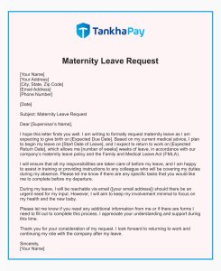 Maternity Leave Application - Components, Format & Samples