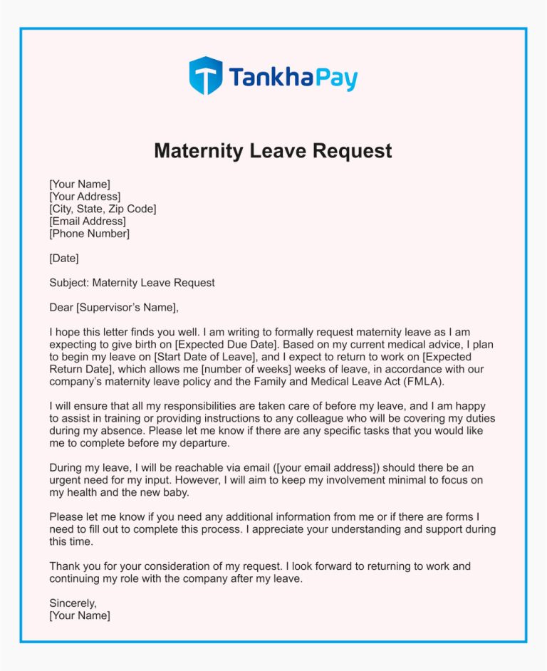 Maternity Leave Application - Components, Format & Samples