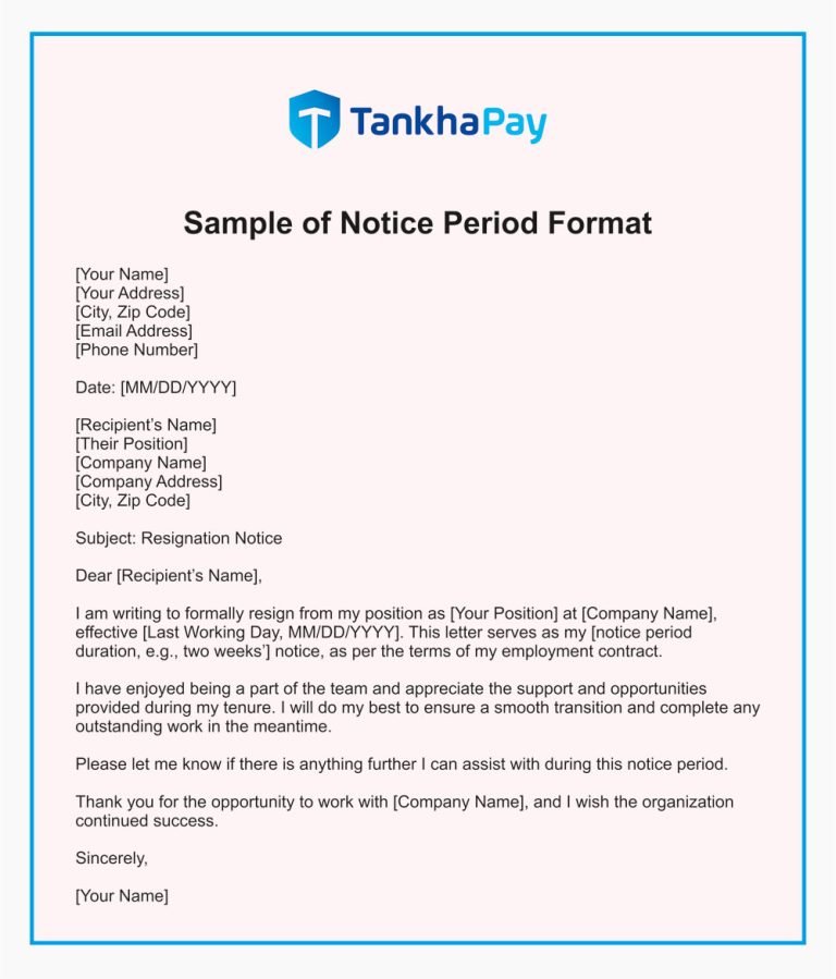 Notice Period - Format in Word, & Pdf (Free Download)